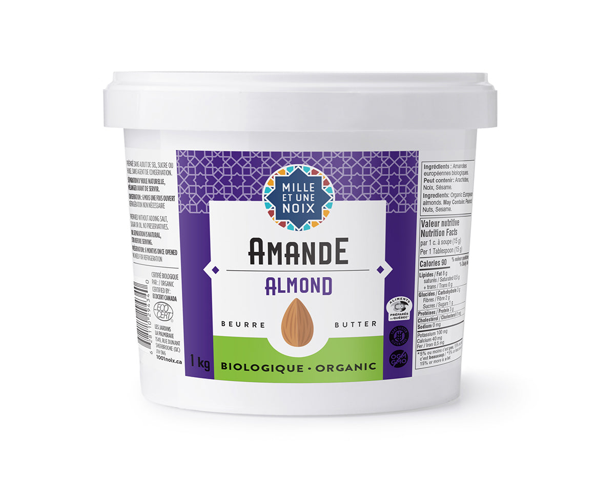 Organic Creamy Almond Butter | Family Size | Mille et Une Noix