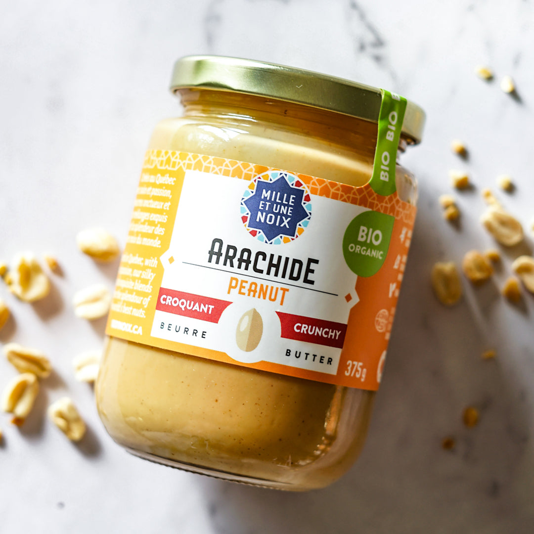 Beurre d’arachide croquant biologique| Ecocert | 1001 Noix – Mille et ...